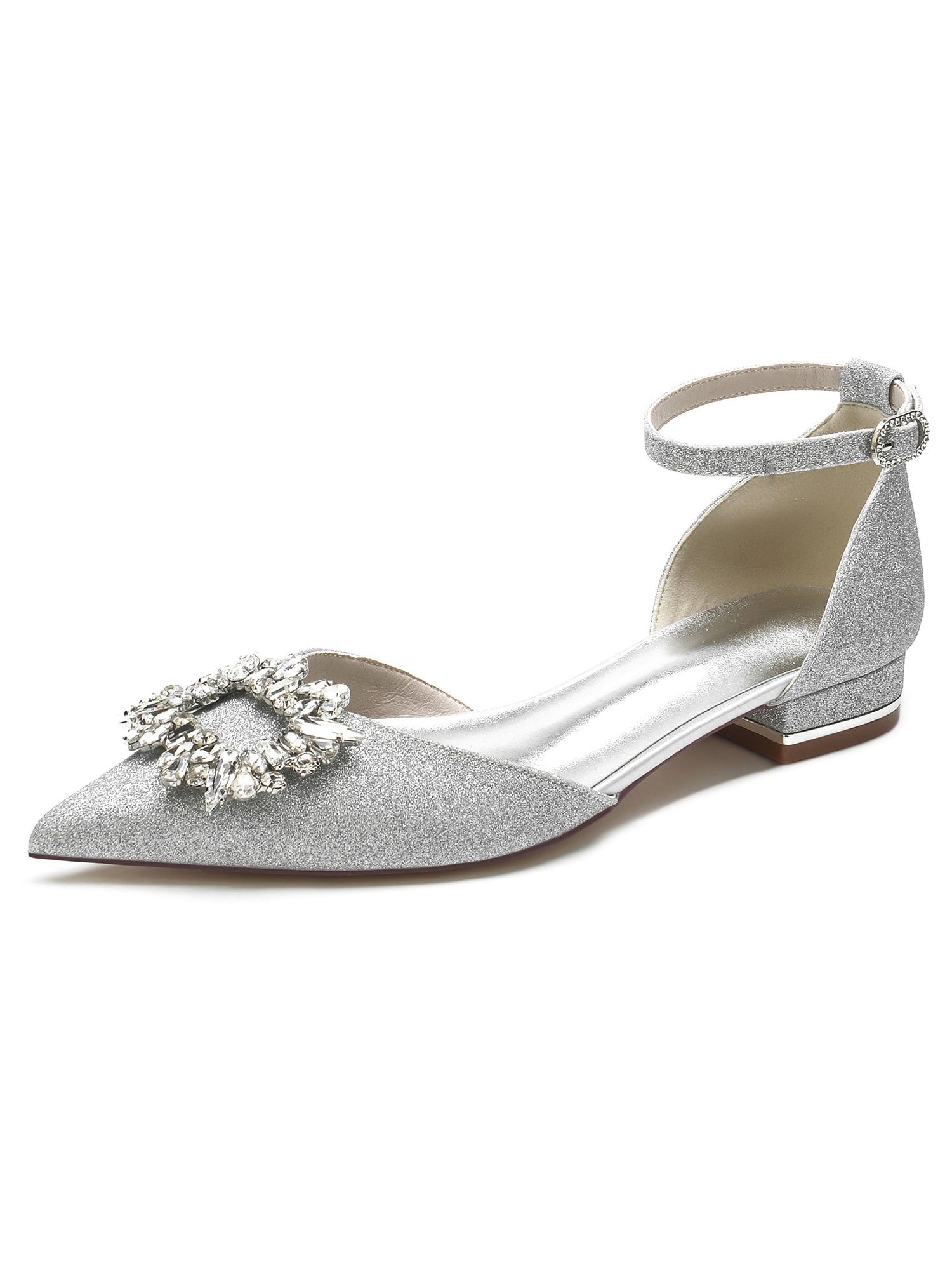 Glitter Crystal Low Heels – BABARONI UK
