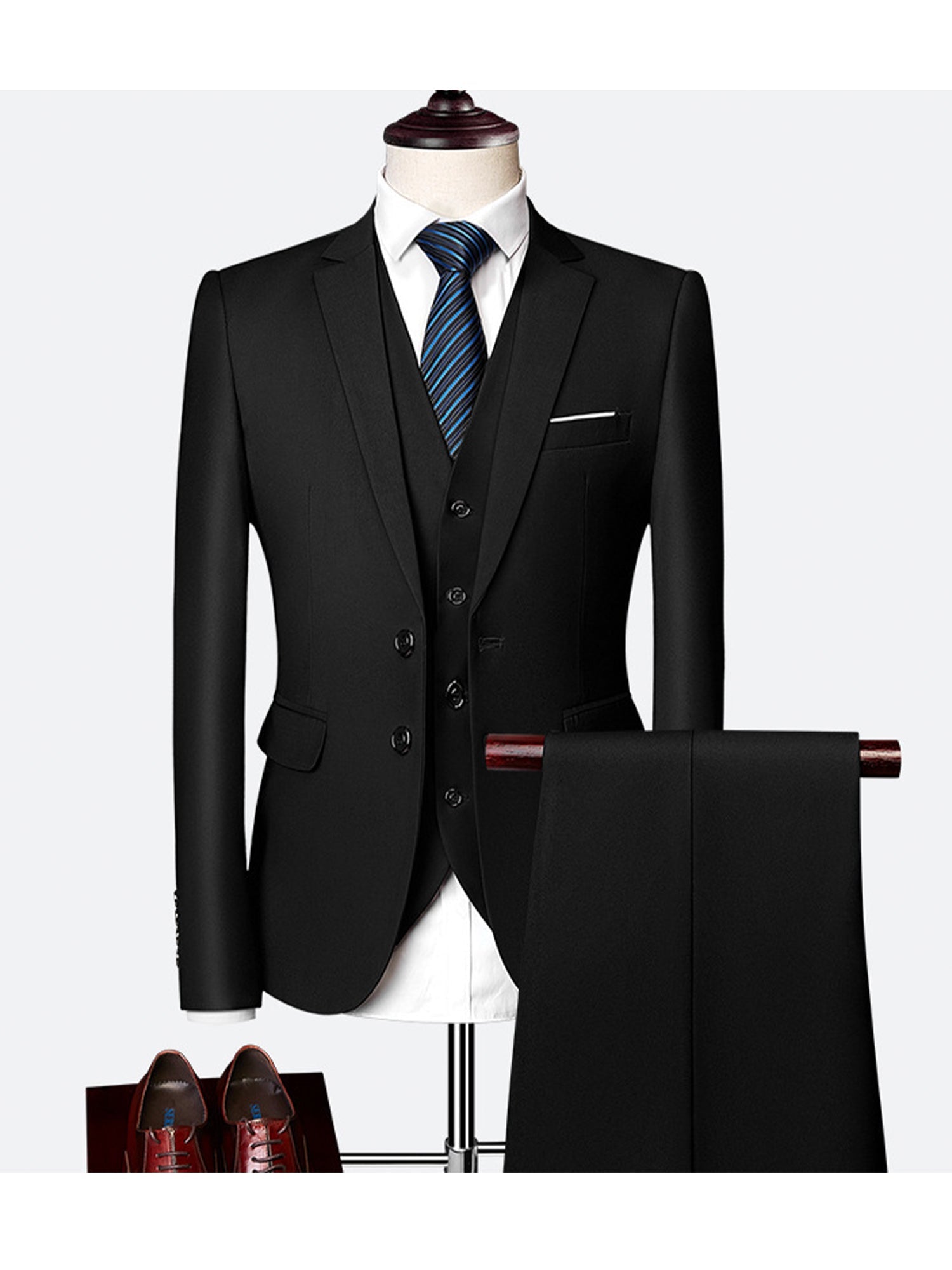 Single Breast Two Button 3 Piece Notch Lapel Men Suits – BABARONI UK