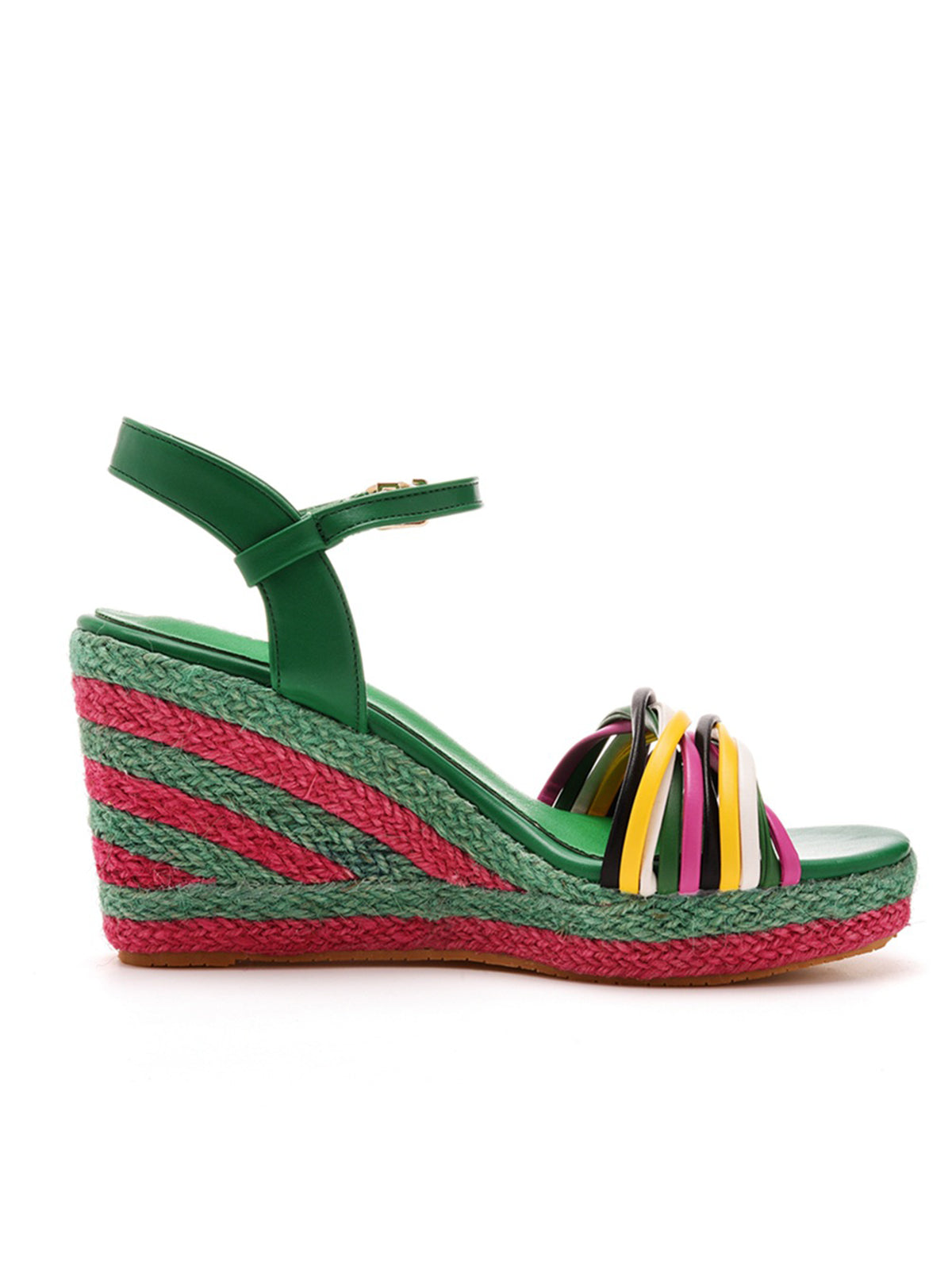 Open Toe Platform Sandals Woven Straw Wedges Beach Sandals – BABARONI UK